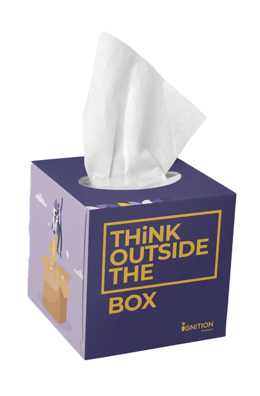 Cube Tissue Box with full colour print | Ignition Marketing